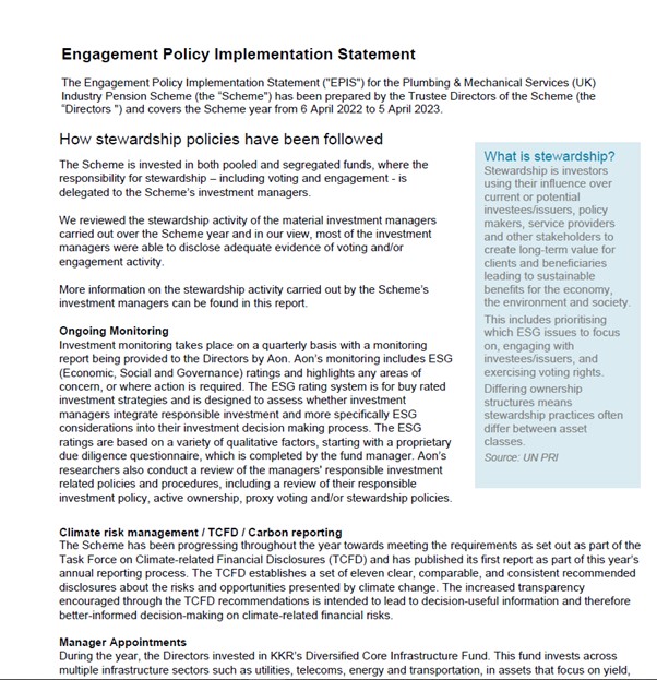 Engagement Policy Implementation Statement 2023